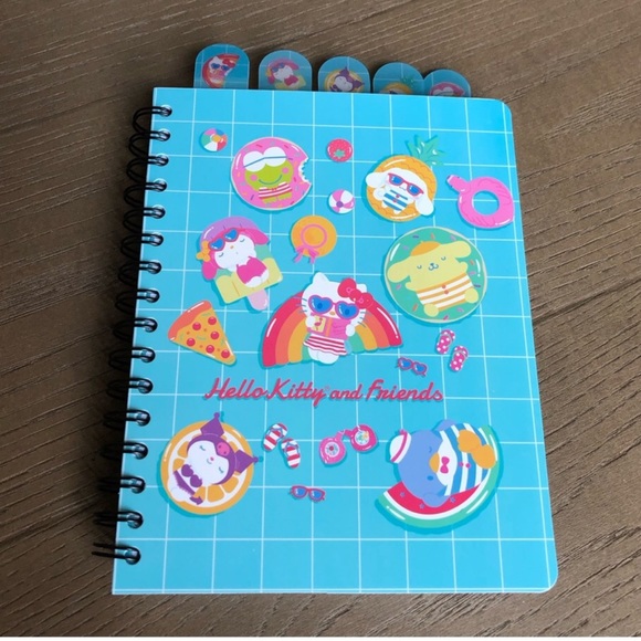 Hello Kitty | Office | Hello Kitty Tab Journal Pool Party Sanrio Tabbed Notebook Nwt | Poshmark